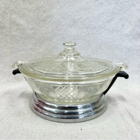 Pyrex | Kitchen | Pyrex Vintage 4s Fern Trellis Etched Glass Covered ...